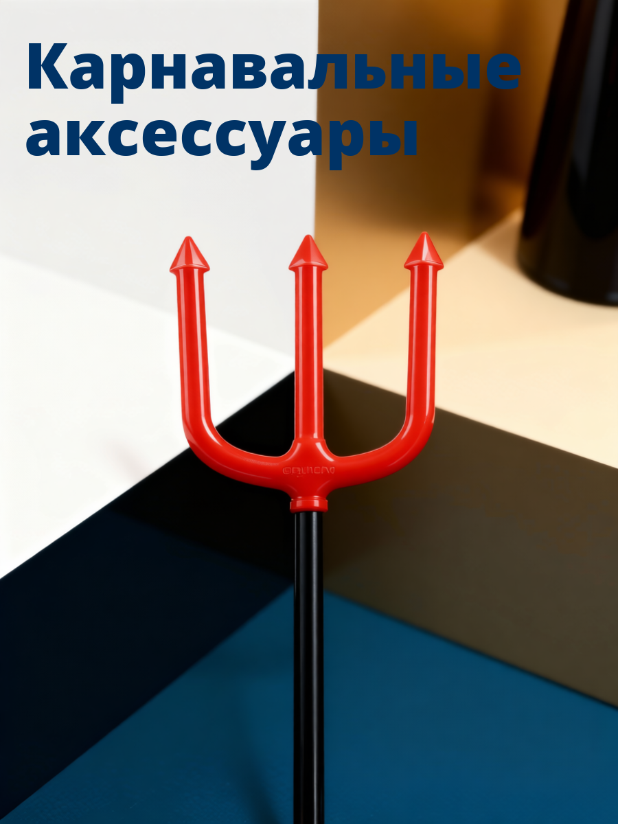 Вилы Для Костюма На Хэллоуин Игрушка Из Пластика Декорация Для Праздничной Вечеринки 50.00X12.00X1.20Cm красный