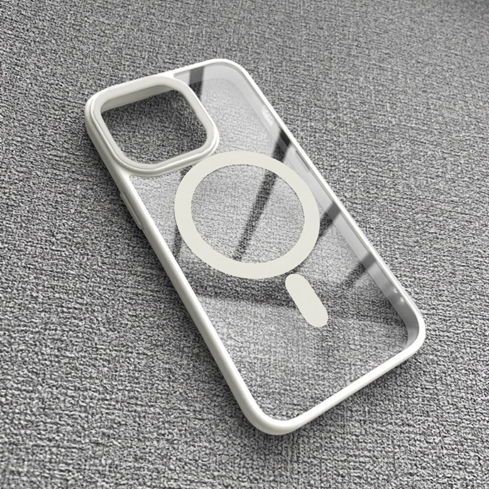 Прозрачный магнитный круглый чехол для iPhone XS Max, белый