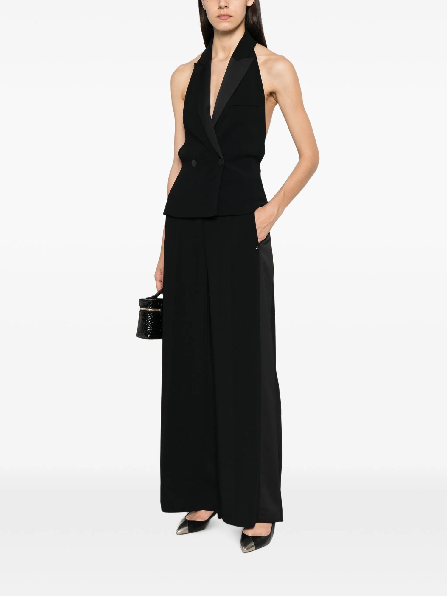 Брюки PATRIZIA PEPE Color-block palazzo pants, размер 46 — фото 1