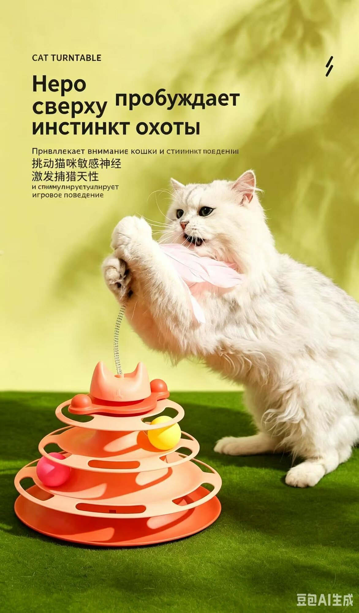Игрушка для кошек self-hi cat turntable ball забавный кошачий артефакт, оранжевый,17*17*43 смотрите