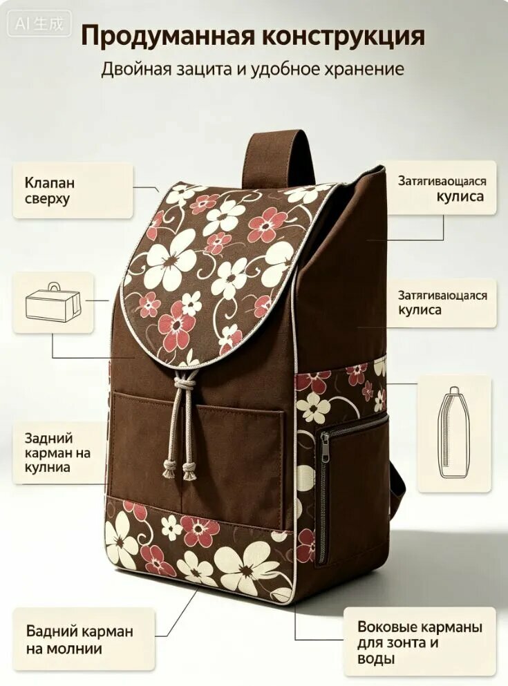 Тележка для багажа , 34х56, brown — фото 1