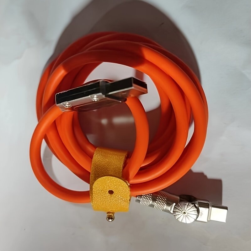 USB Type-C кабель изогнутый 180° поворотный, быстрая зарядка 120W 6A, 1 м