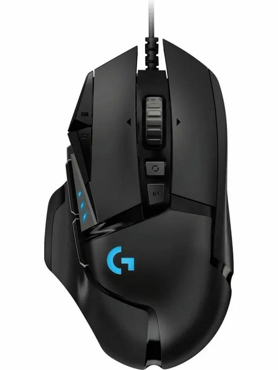 Мышь проводная LOGITECH G502 Hero black (USB, 25600dpi, 11but) (910-005474)