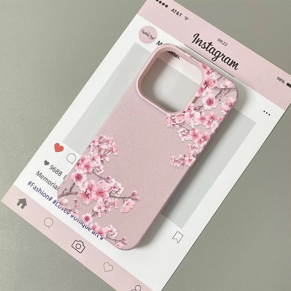Чехол-накладка с принтом розовых цветов сакуры, матовый, кремовый, для Samsung Pink, Samsung S26