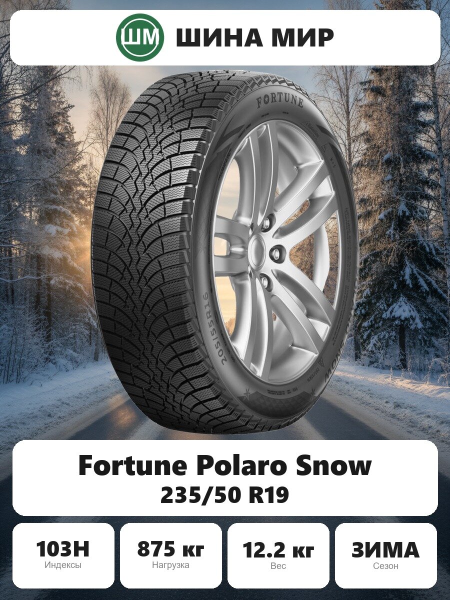 Шина Fortune Polaro Snow 235/50 R19 103H Зимняя Нешипованная