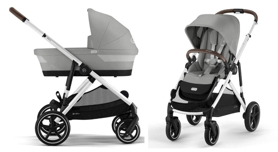 Коляска (2в1) для погодок Cybex Gazelle S (прог. блок 1 шт, люльки 1 шт.) stone grey