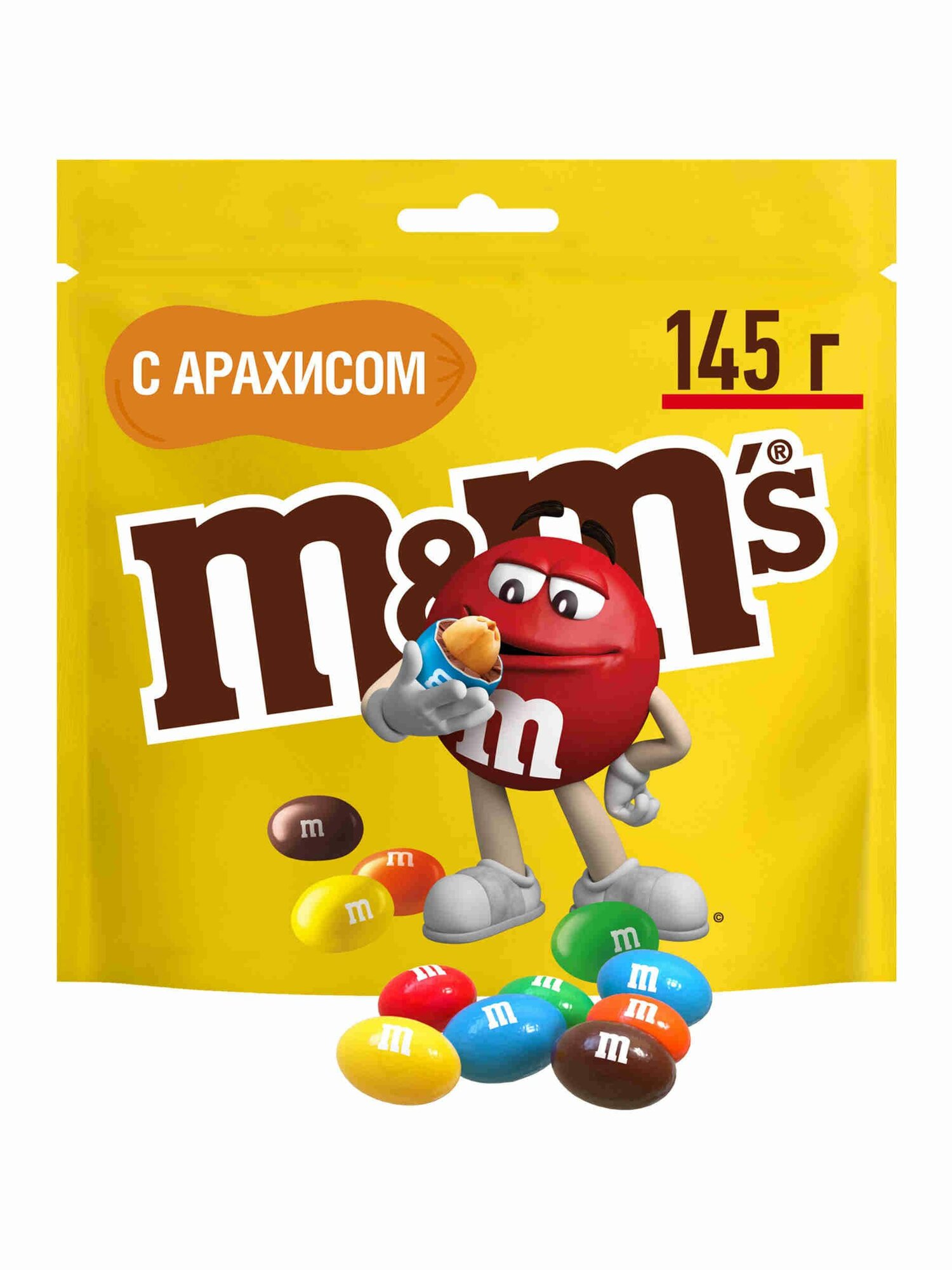 Конфеты шоколадные драже M&M's молочный шоколад с арахисом, 145 г