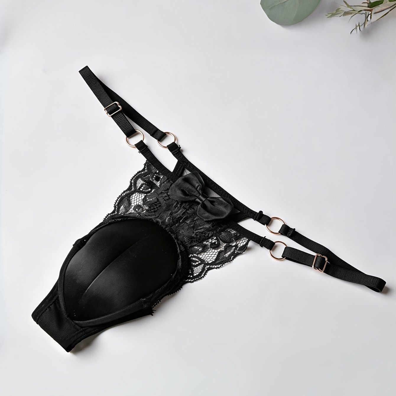 Мужские 3D утолщенные стринги из прозрачного кружевного сетчатого белья, регулируемые лямки, для CD и косплея, черный, один размер (S-M-L)