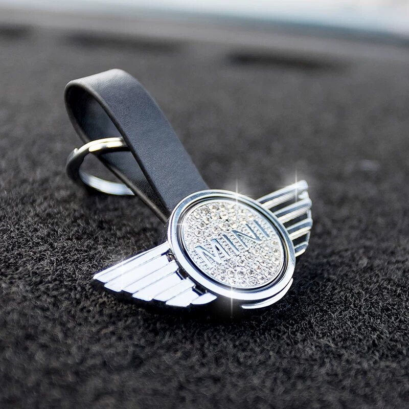 MINI Cooper стразовый брелок для автомобильных ключей, миниатюрная декоративная модель с искрящимися камнями