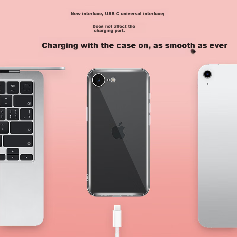 Snowkids iPhone 16e Прозрачный ультратонкий ударопрочный чехол с защитой камеры для мужчин и женщин Цвет：Apple 16e |