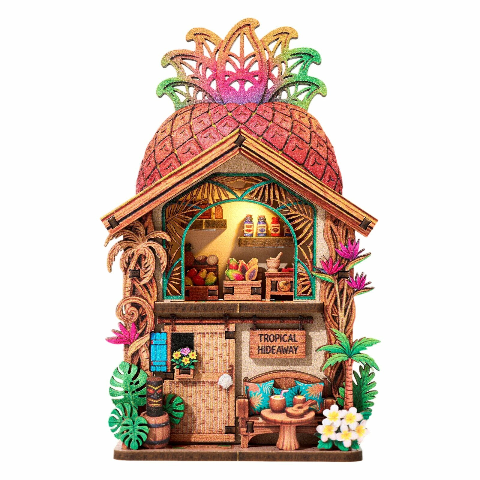 Деревянный 3D пазл "Книжный уголок" с магнитом Tropical Hideaway