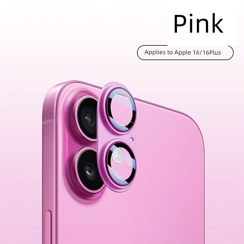 IPhone 16 Pro Max 1-шт. Розово-красная защитная пленка для объектива с полным покрытием и точностью пикселей для iPhone