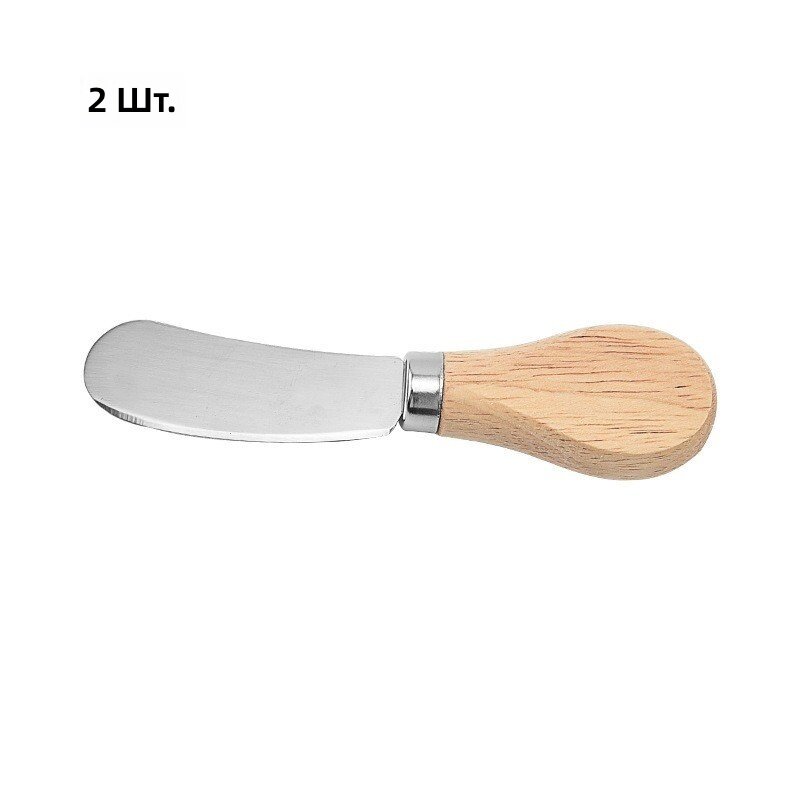 Ножи для сыра, масла и пиццы с деревянной ручкой, 2 шт.