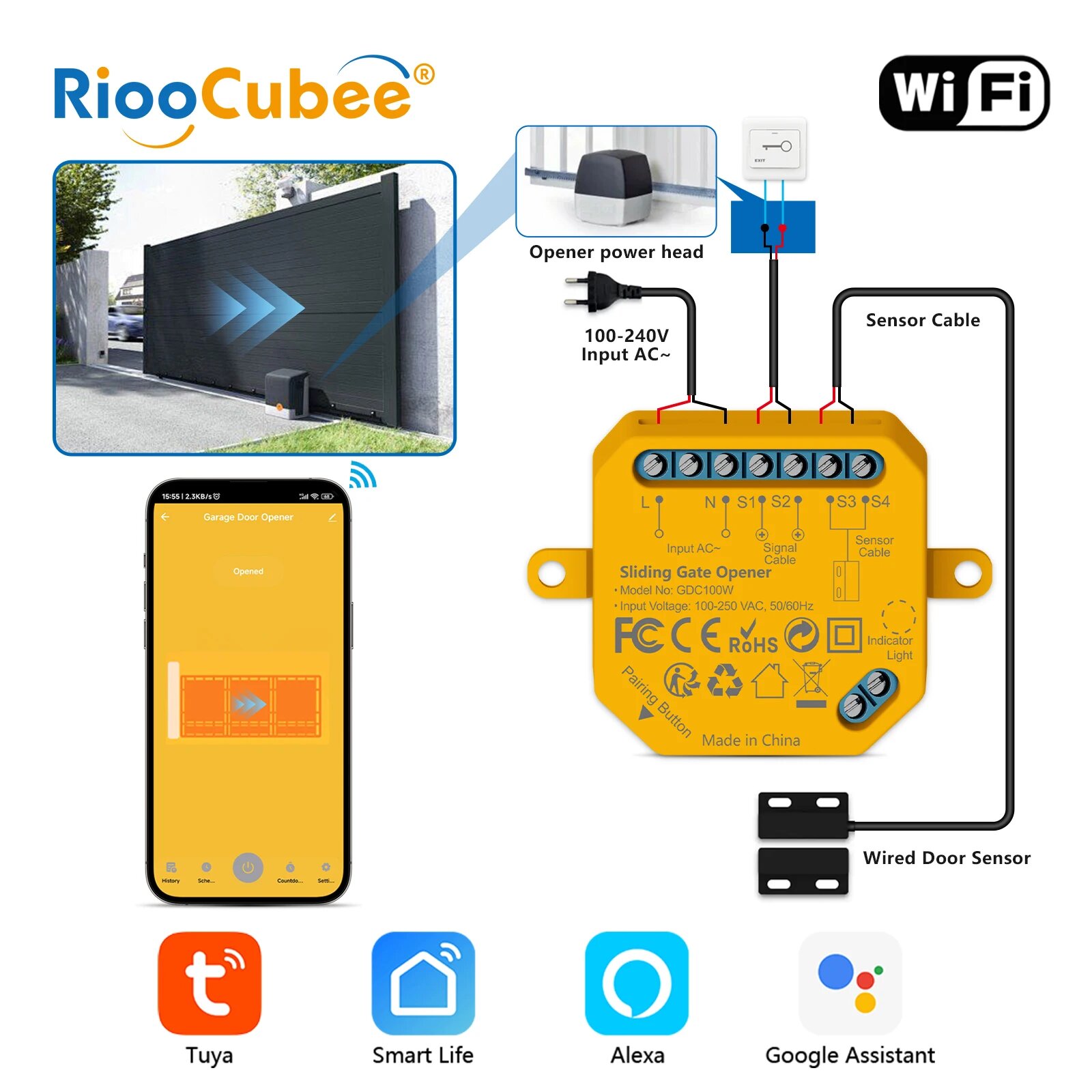 Модуль управления откатными воротами RiooCubee Tuya Smart Life