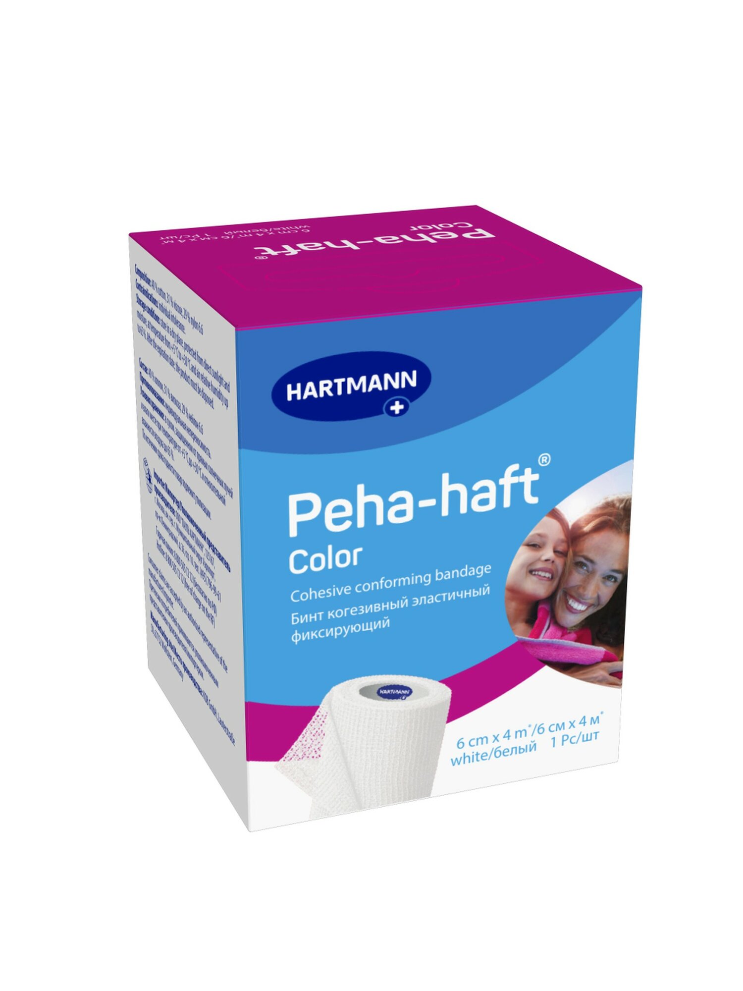 Бинт когезивный эластичный фиксирующий PEHA-HAFT COLOR 6СМХ4М/белый