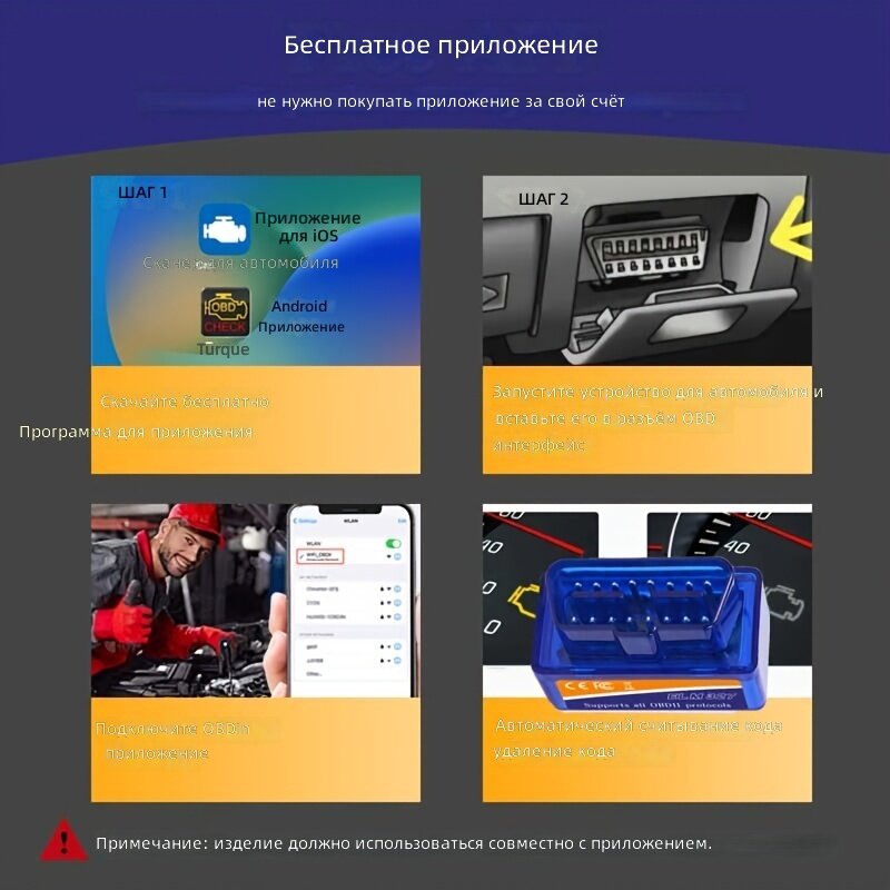 Сканер ELM327 синий