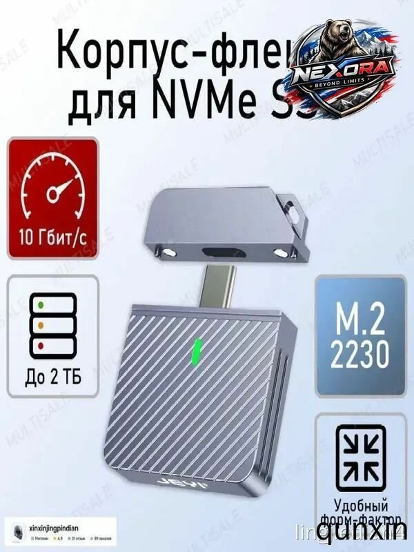 Внешний флэш-накопитель USB box square, M.2NVMe2230SSD адаптируется к защитному боксу container box для твердотельных накопителей SSD для M.2 NVMe 2230 защитный кейс коробка для SSD USB накопитель