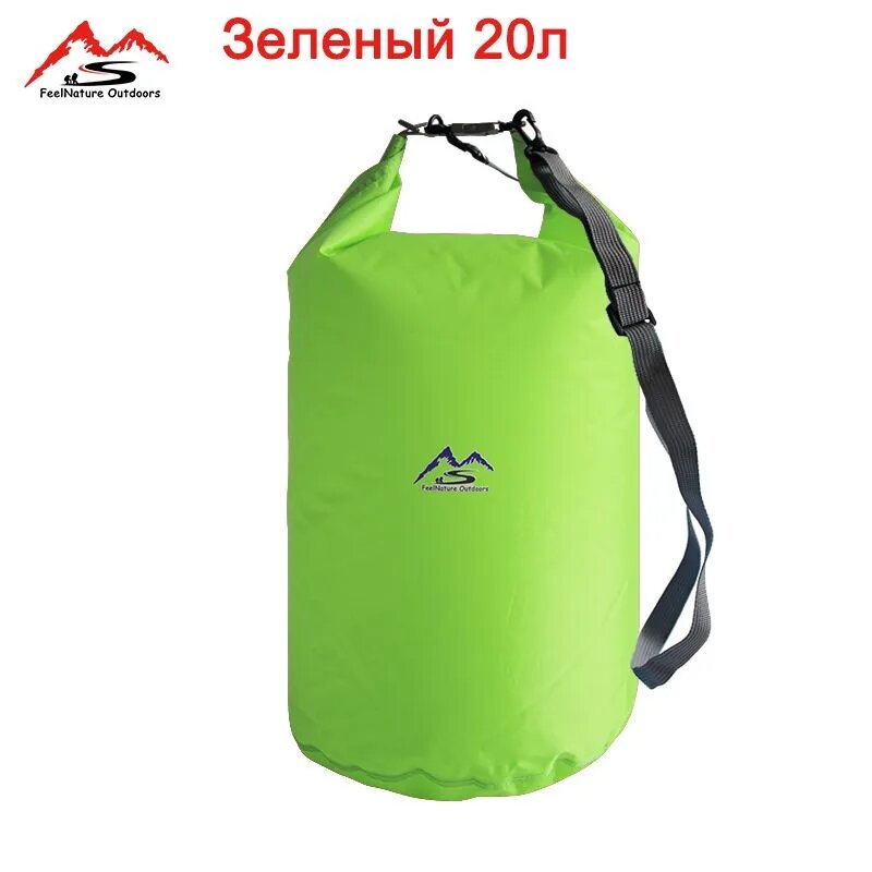 Водонепроницаемый герморюкзак FeelNature Outdoors, Зеленый 20л, 48x24x48 см, Китай