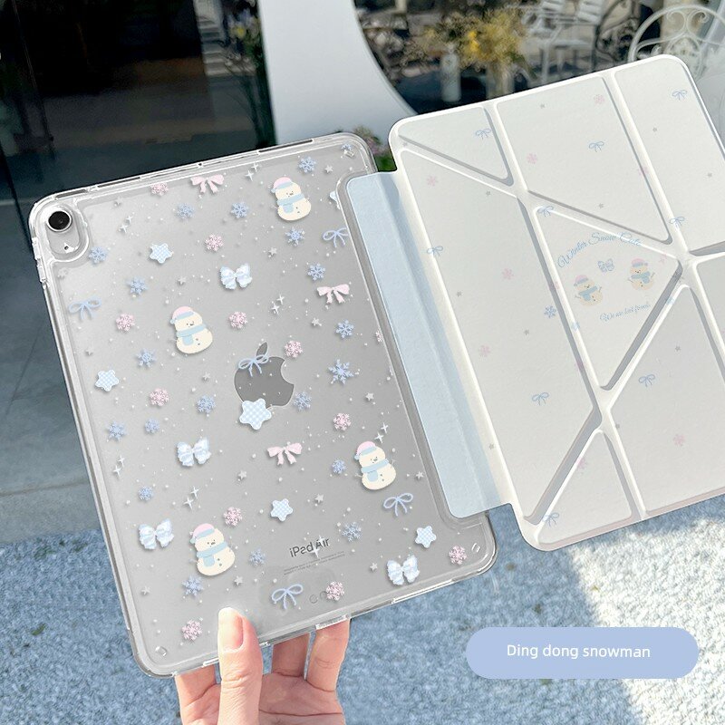 Акриловый чехол для iPad Air 8 13 дюймов M4 с Y-образным дизайном без слота для ручки и бесплатным закаленным стеклом