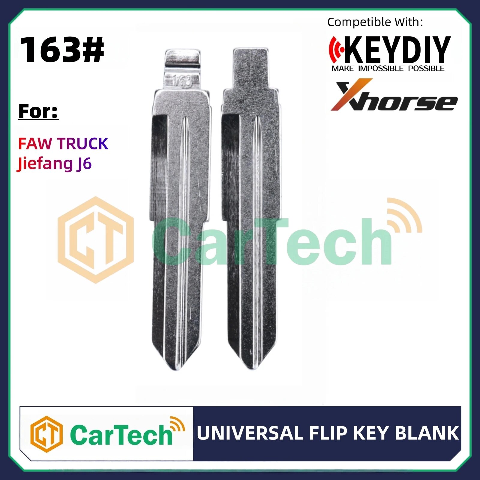 Cartech 163 # режущий флип-пустой ключ для KEYDIY KD XHORSE VVDI дистанционный Fit FAW TRUCK Jiefang J6 тяжелый грузовой автомобиль