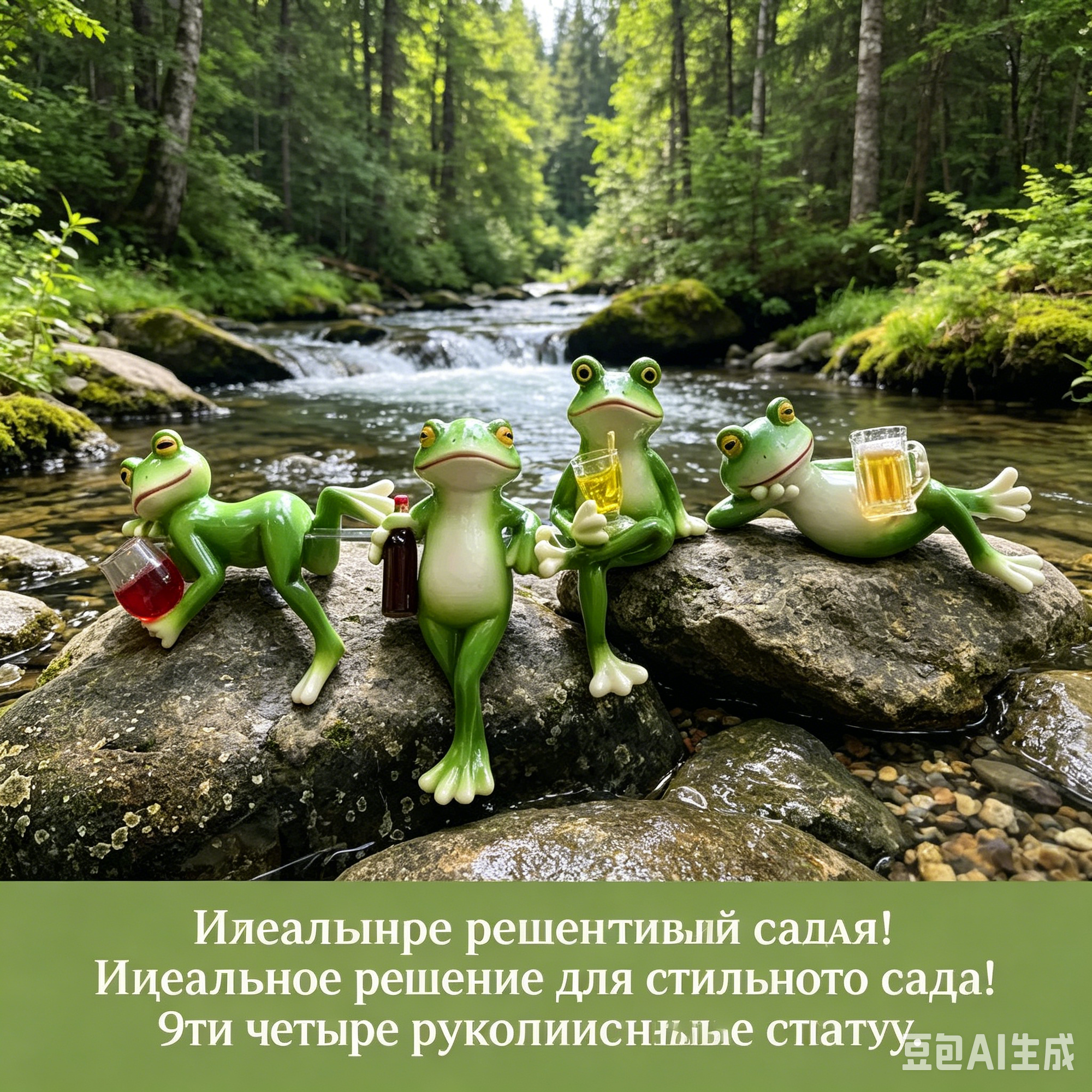 4 полимерные статуэтки лягушек для использования на открытом воздухе и в саду, креативные и модные (Цвет товара: зеленый; Диаметр: 9 см; Высота: 10 см; Ширина: 7.85 см)