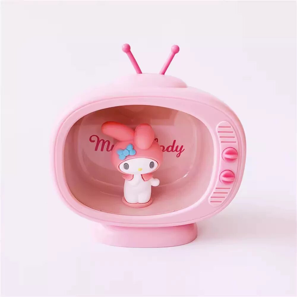 Ночник-телевизор в ретро-стиле Miniso Sanrio с LED-подсветкой, украшение для рабочего стола My Melody Kuromi Мелодия ТВ