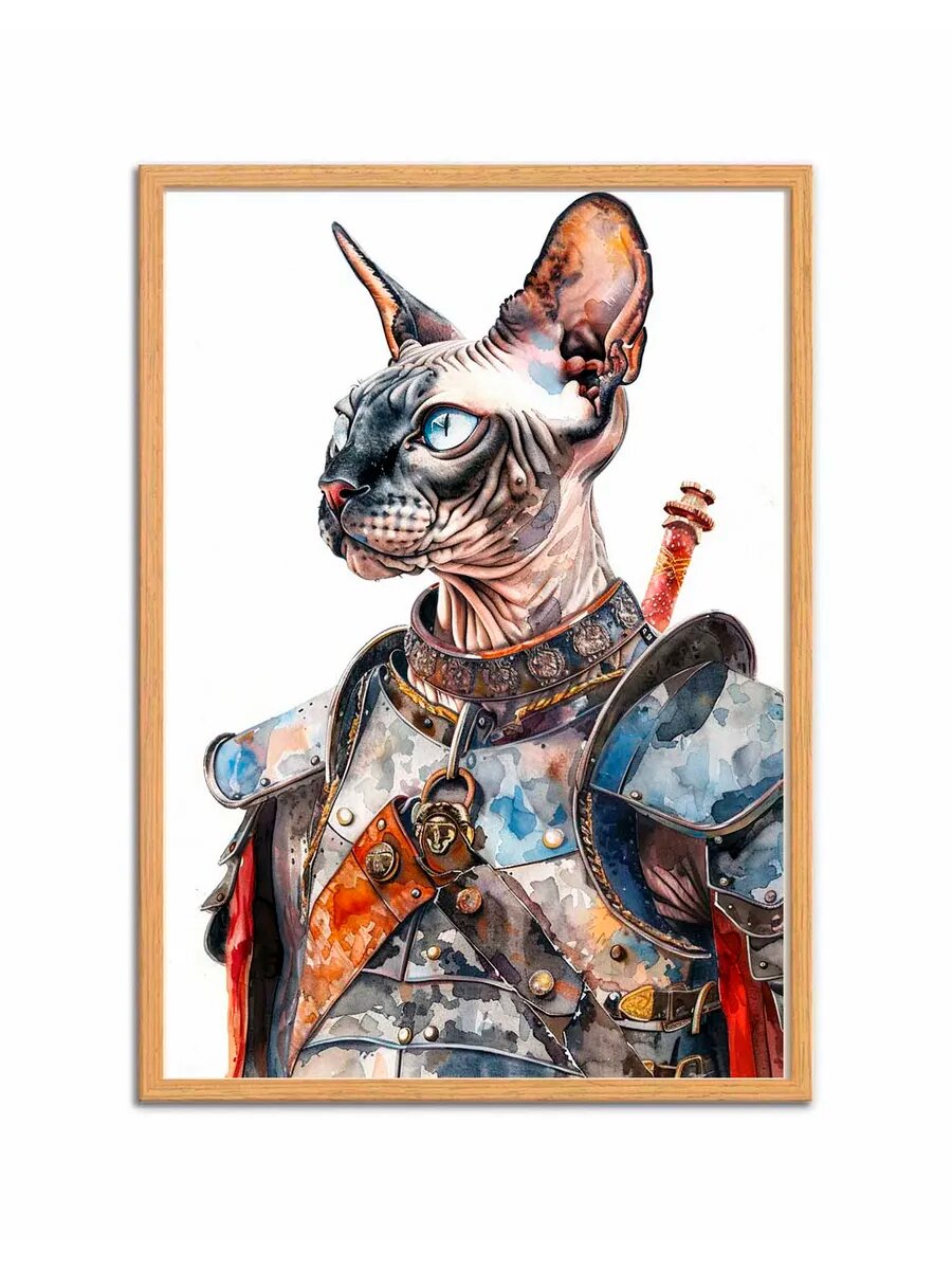 Корниш-рекс, кот Гладиатор 1, Плакат 30x42см