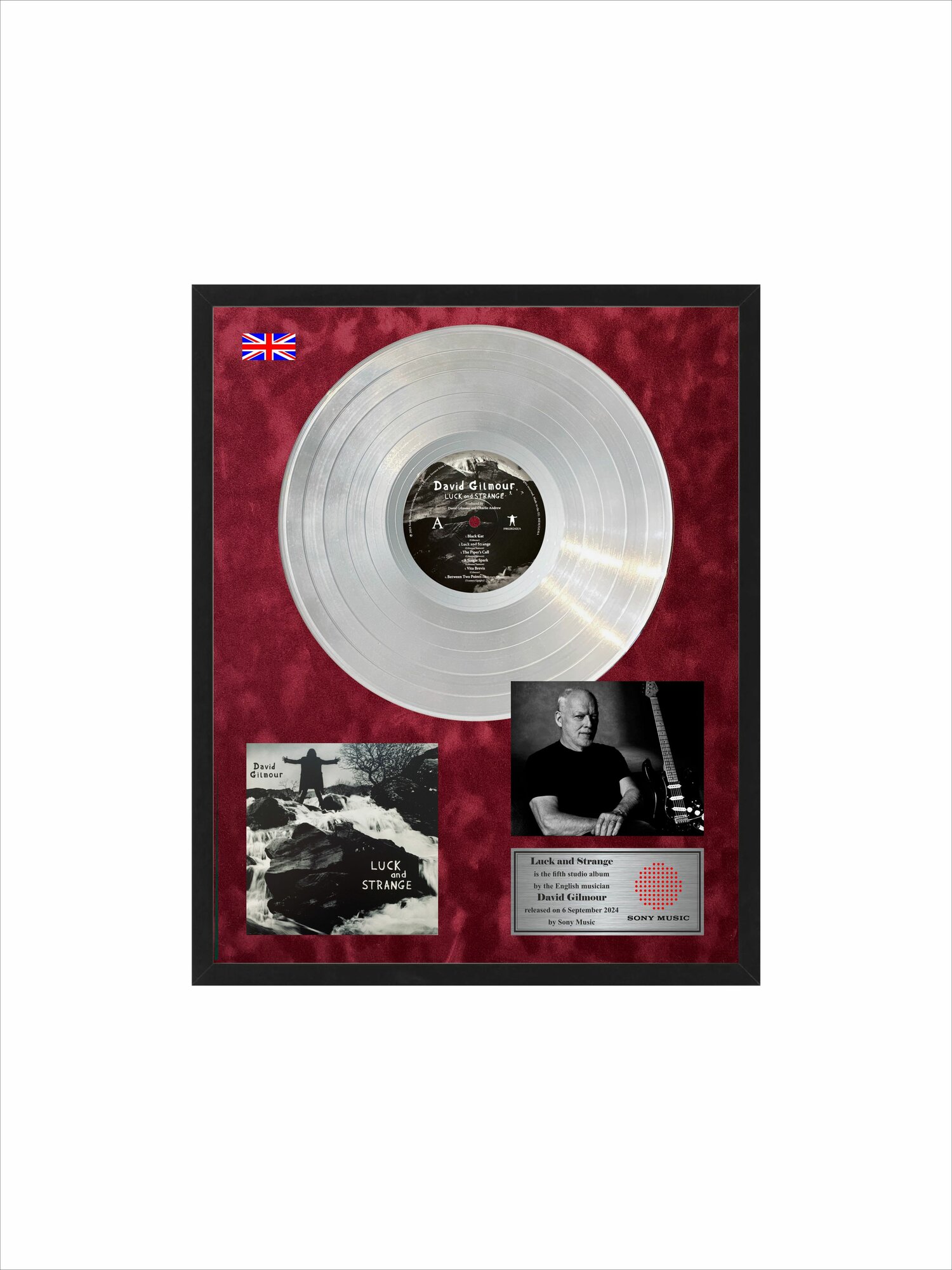 Виниловая пластинка David Gilmour Luck and Strange в рамке