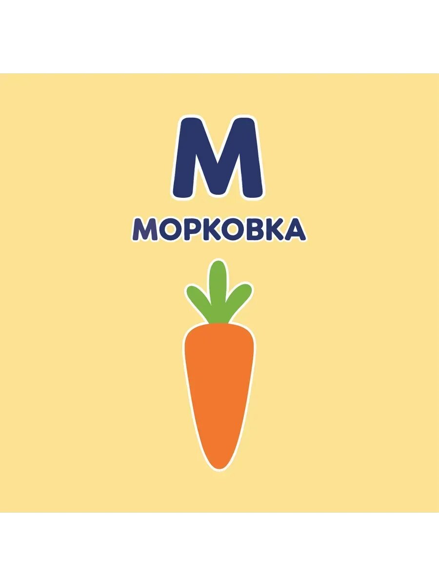 Картина по номерам 20x20 Алфавит Буква М морковка