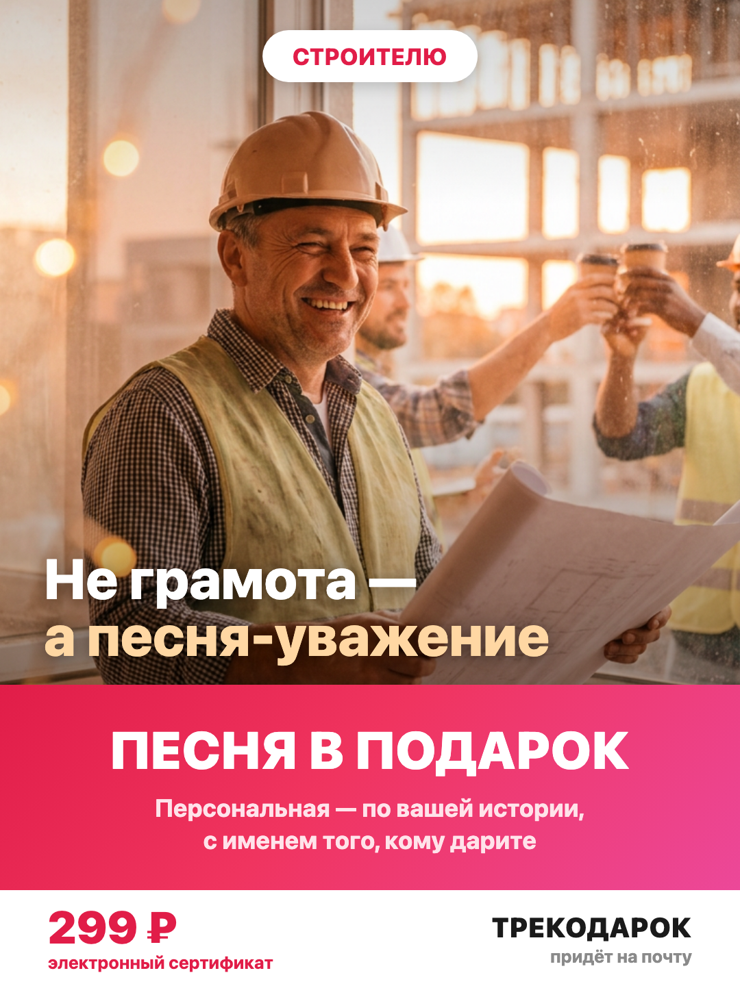 Песня строителю — подарок мужчине на День строителя