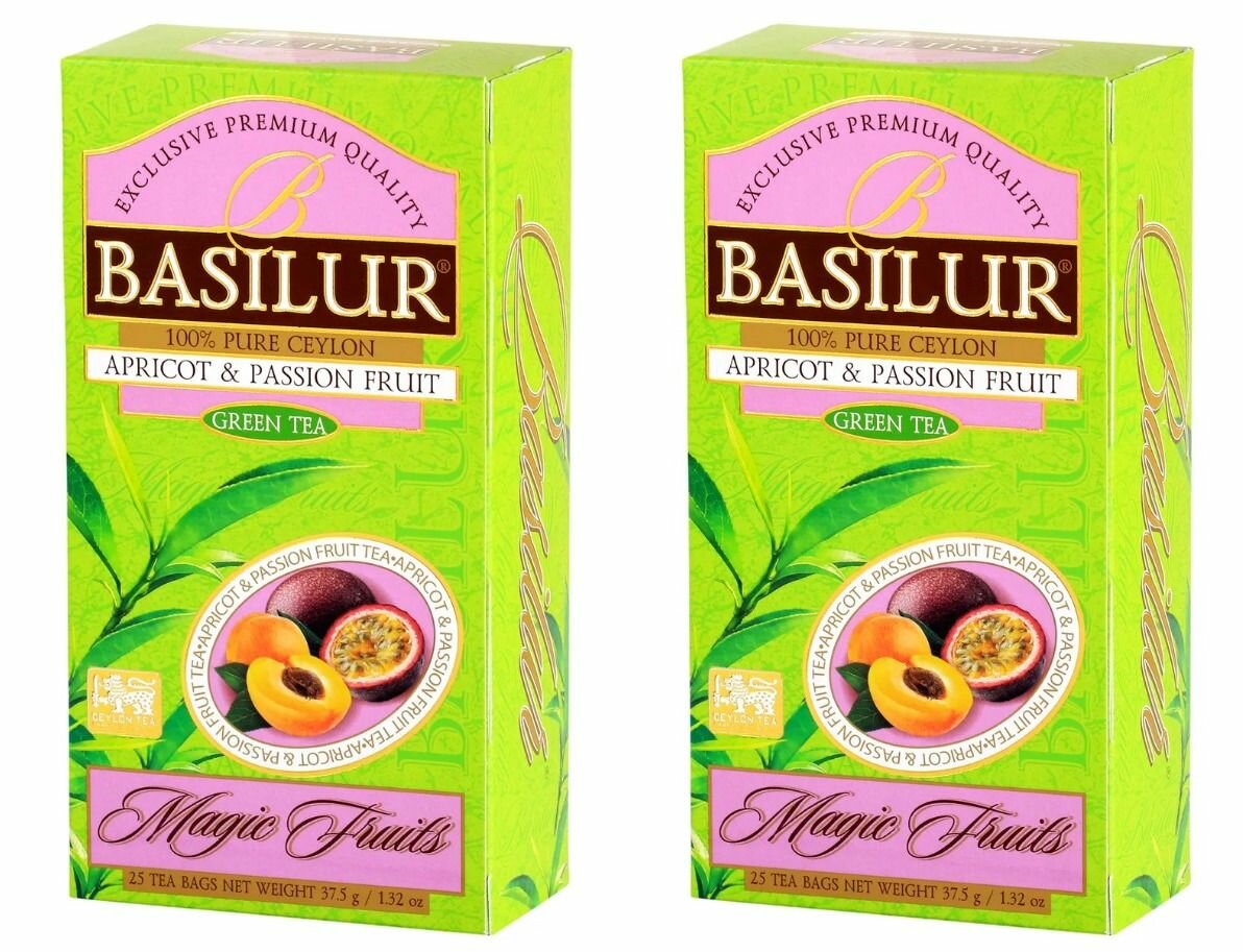 Basilur Волшебные фрукты Абрикос и Маракуйя 25 пак. 2 г, 2 уп