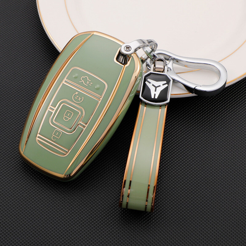 Чехол для ключа Lincoln с ключевым кольцом для моделей Aviator, Navigator, MKZ, MKC, MKX - Зеленый мача одиночный чехол