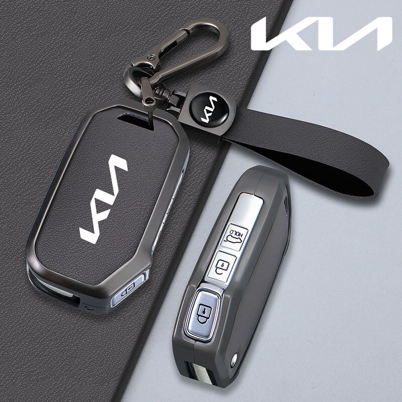 Кейс для ключа Kia F-стиль с металлической пряжкой, темно-зеленый цвет, с ремешком