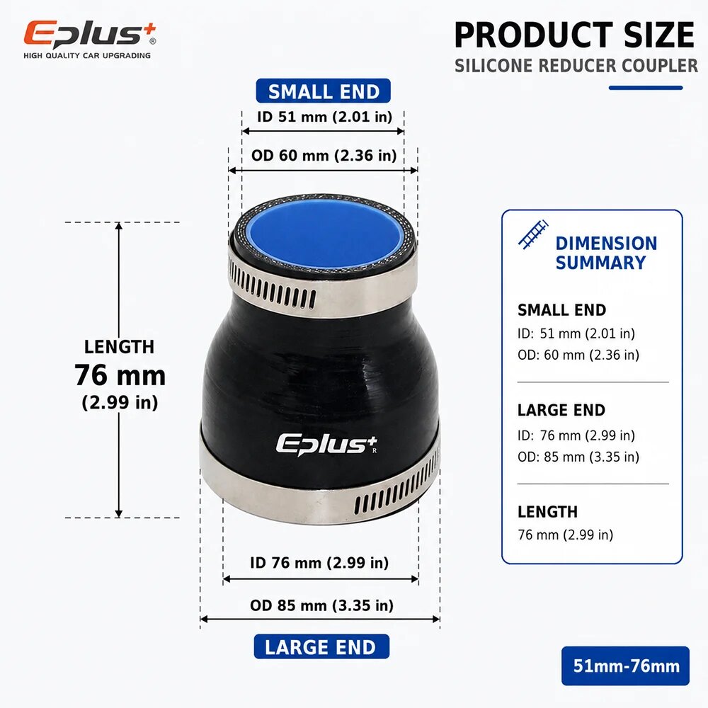 Силиконовая Переходная Трубка Eplus Black 4-слойная Для Высокотемпературных Радиаторов И Турбонаддува Автомобилей, Огнестойкая