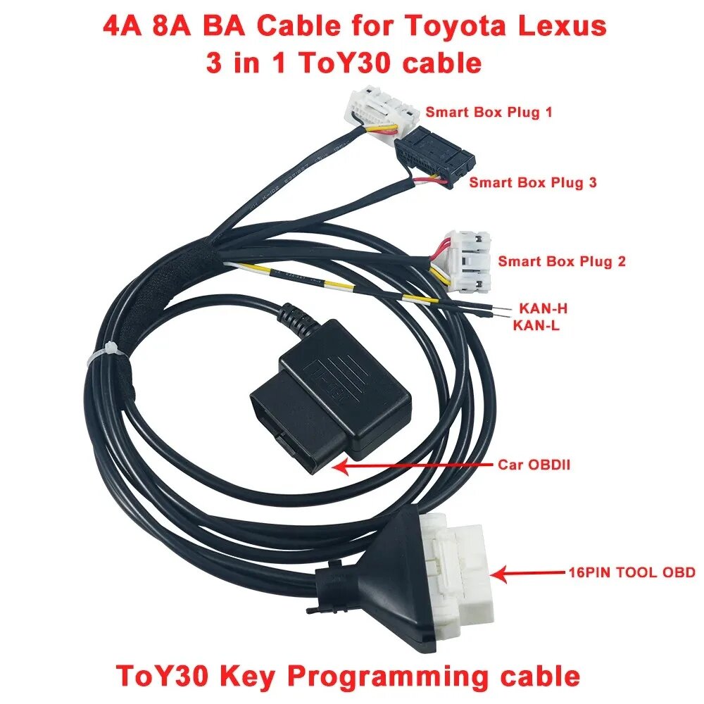 TOYOTA 4A 8A BA Toy30 3in1 Smart Key Program Cable 16-контактный OBD-кабель для Autel 3in1 1PCS