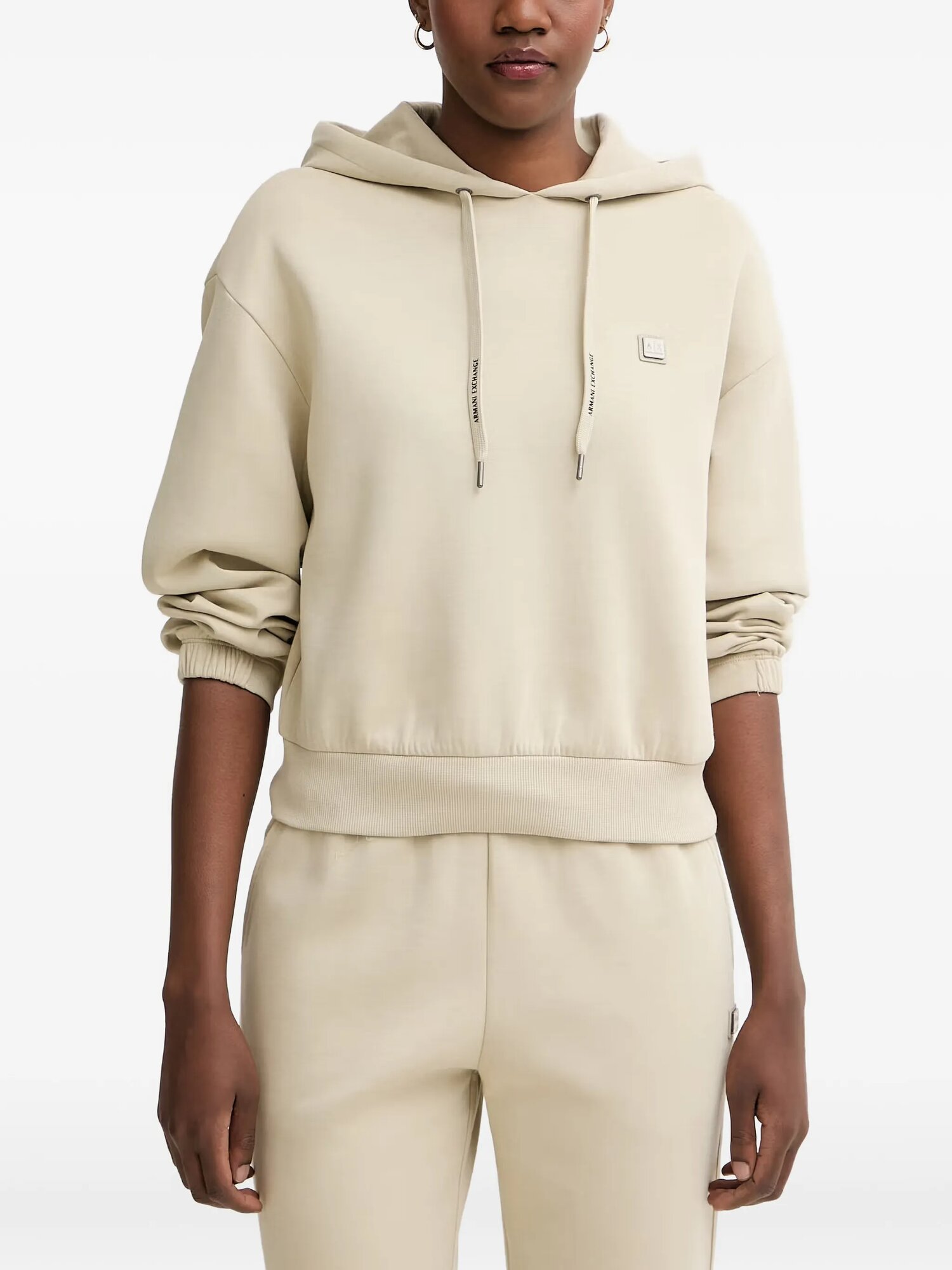 Худи Armani Exchange Logo-patch hoodie, размер 44