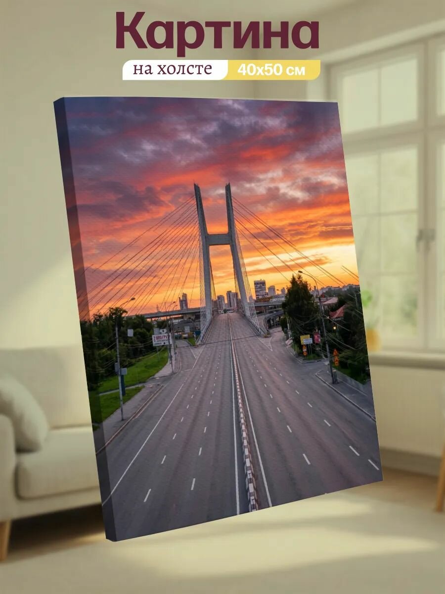 Картина на холсте Новосибирск интерьерная архитектура город