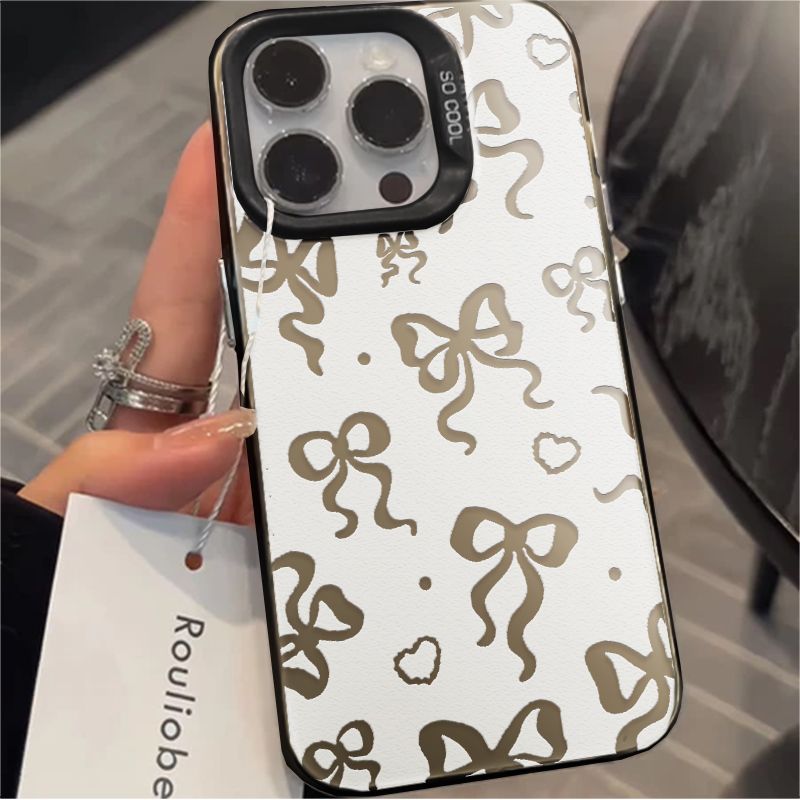 Чехол на Айфон 17 / iPhone 17 Бантик черный С принтом Антиударный