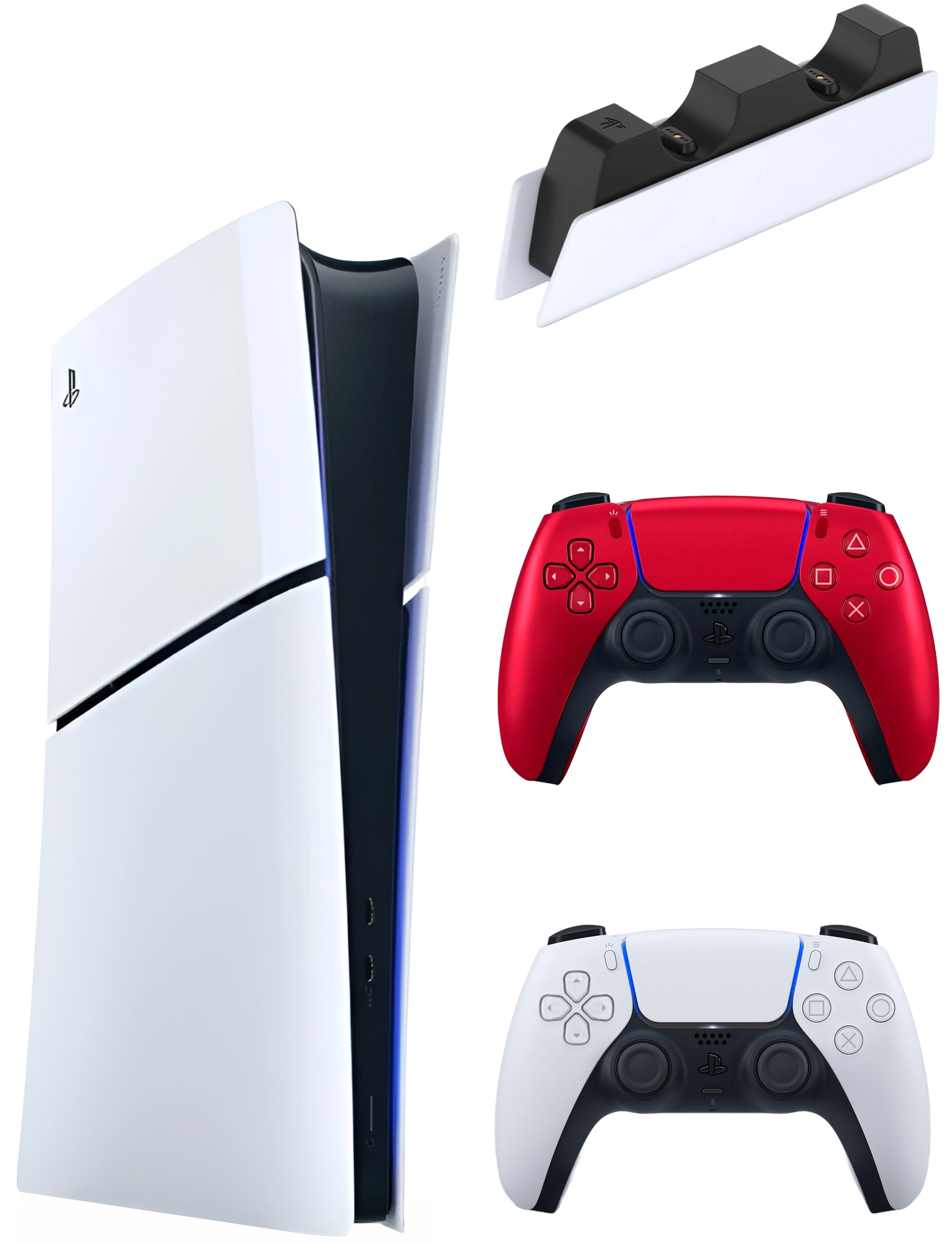 Игровая приставка Sony PlayStation 5 PS5 Slim Digital (Без дисковода) + 2-й геймпад(volcanic red) + зарядное устройство