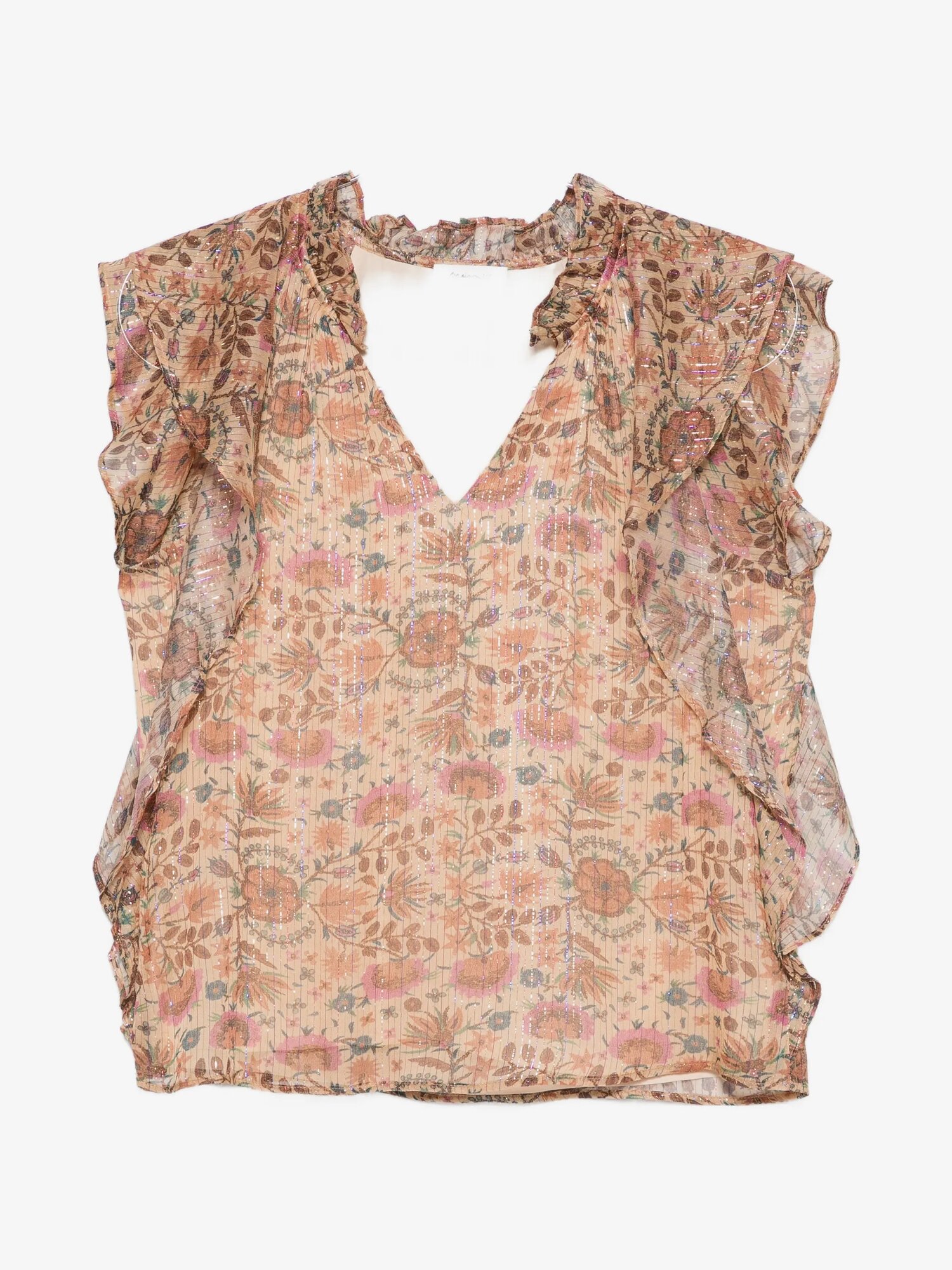 Топ Floral-print ruffled top