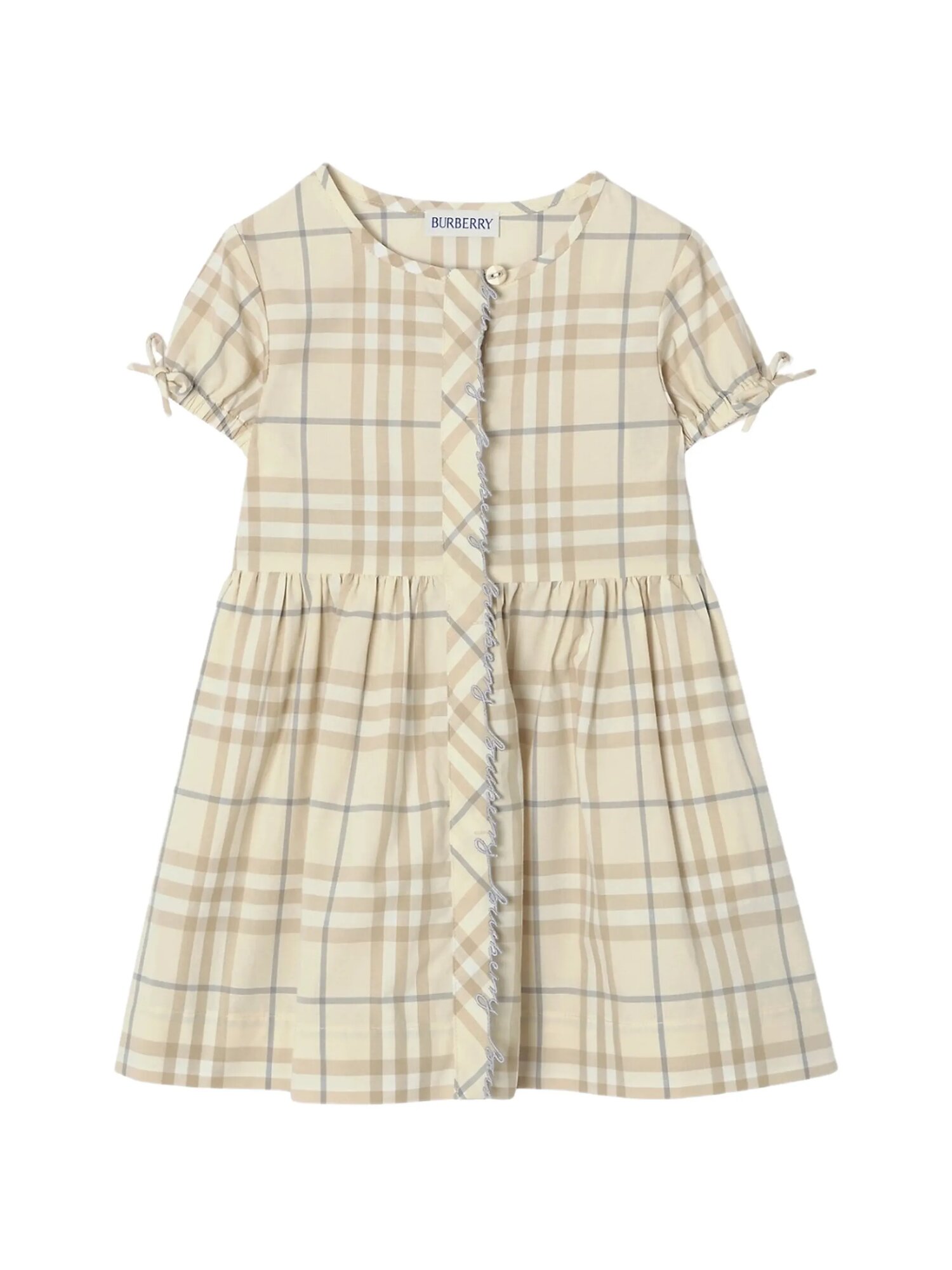 Платье BURBERRY Check-print embroidered dress