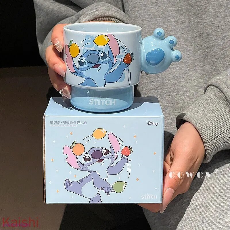 Wanmeishijie Чашка "Стич/Stitch", 300 мл, 1 шт, Керамика, Подарочный набор