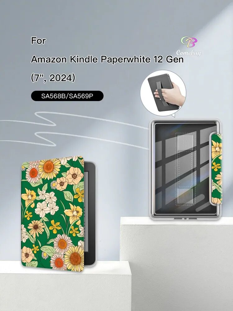 Чехол-книжка для Amazon Kindle Paperwhite12Gen(7",2024)/Kindle Colorsoft(7",2024/2025), SA568B/SA569P/SA59CP , Полиметилметакрилатный материал Можно держать в одной руке