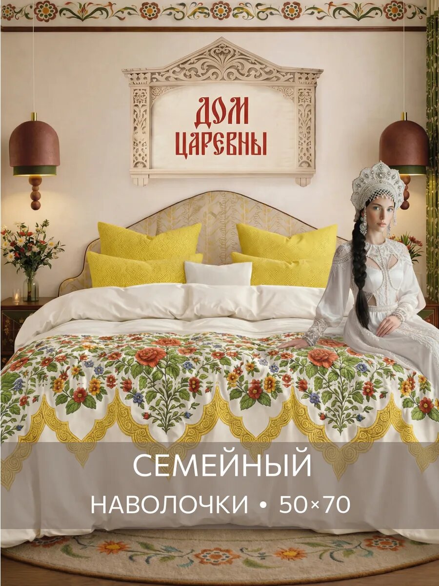 Постельное белье, Бязь, дуэт, 2 наволочки 50х70, GM, Златоцвет 100% хлопок