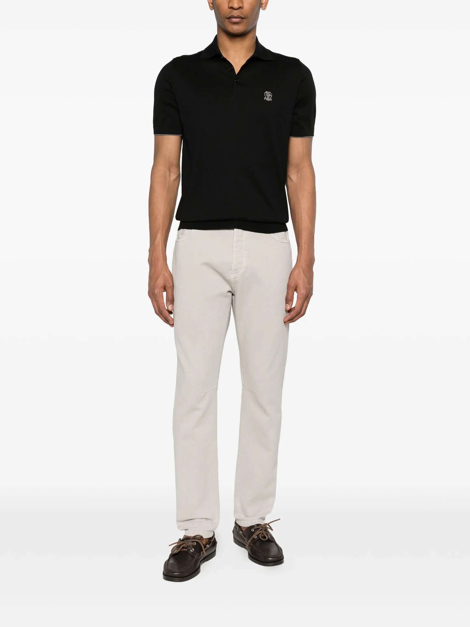 Рубашка BRUNELLO CUCINELLI Logo polo shirt, размер 50, black / black — фото 1
