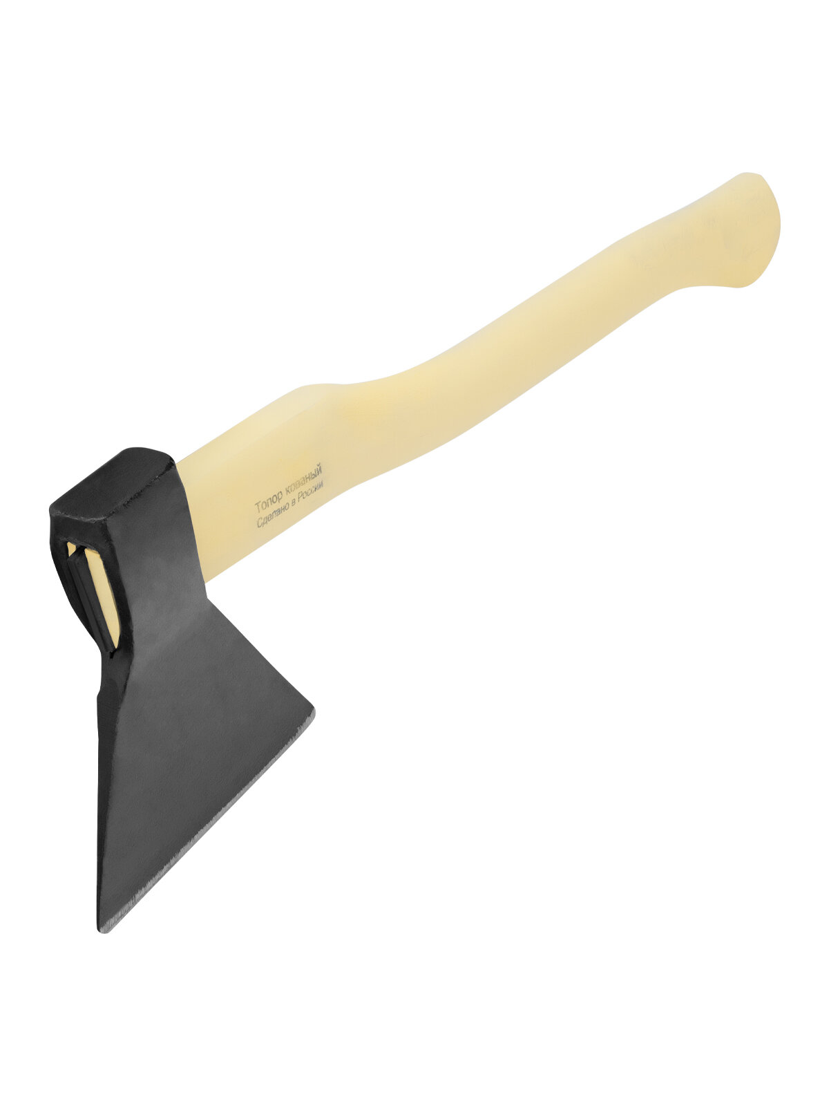 Топор для дров кованый, 1400/1650 г, закаленная сталь 60Г, деревянное топорище 500 мм, в сборе, тип Б, 21693