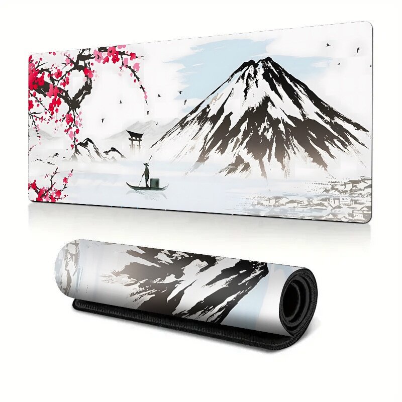 Коврик для стола и клавиатуры игрового типа с аниме тематикой анти скользящий увеличенный размер на основе резины