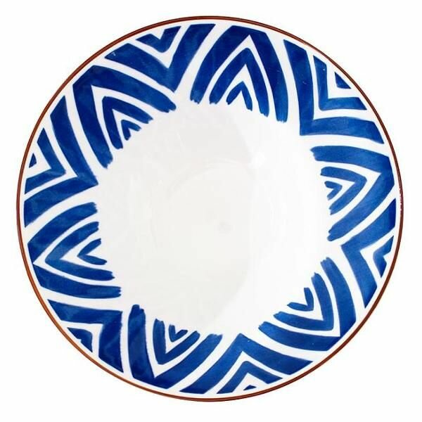 Тарелка столовая HOMIUM Japanese Collect. Очаров. глуб. D20см White/Blue