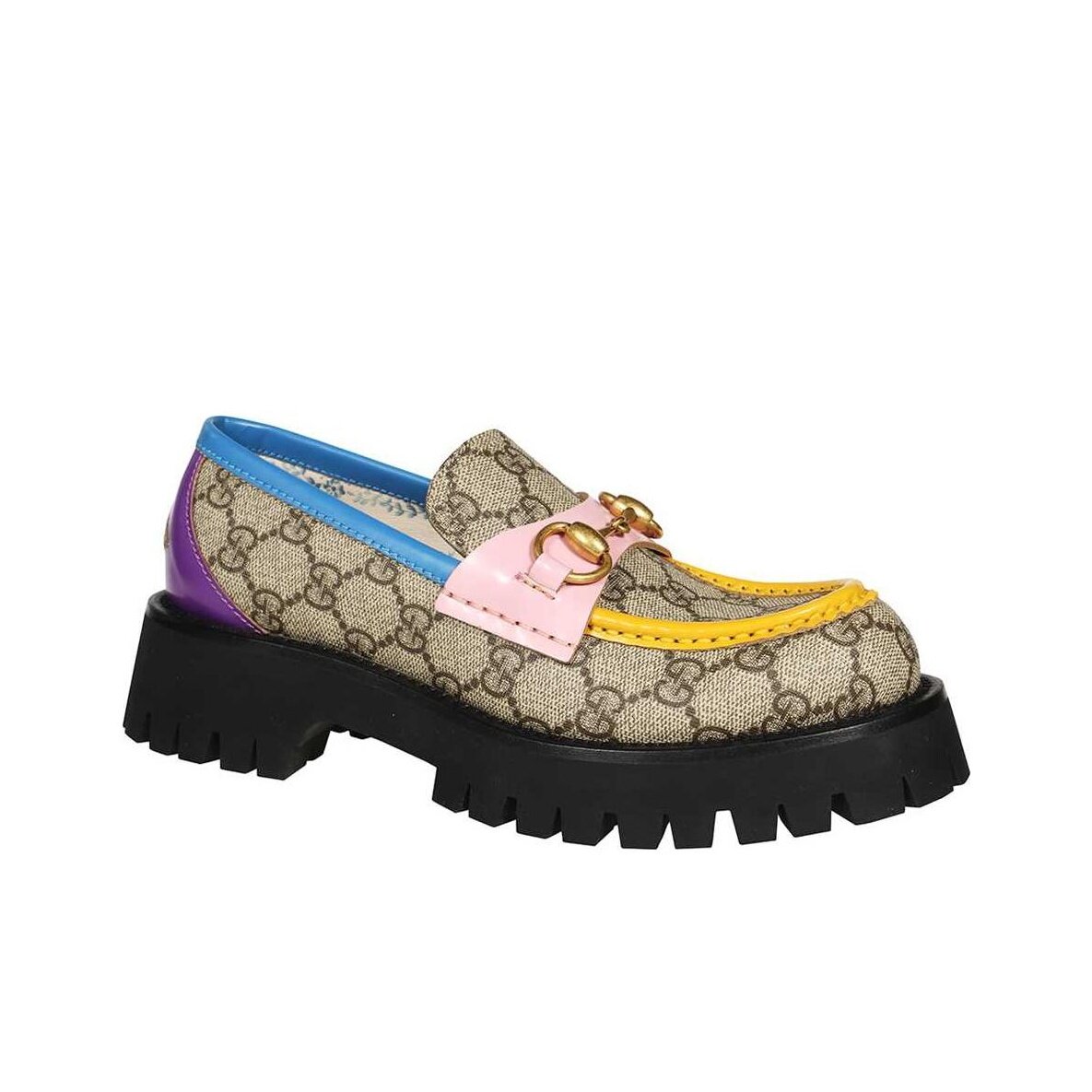 Лоферы GUCCI Horsebit, размер EU 34 стопа (21,8CM), черный/коричневый — фото 1