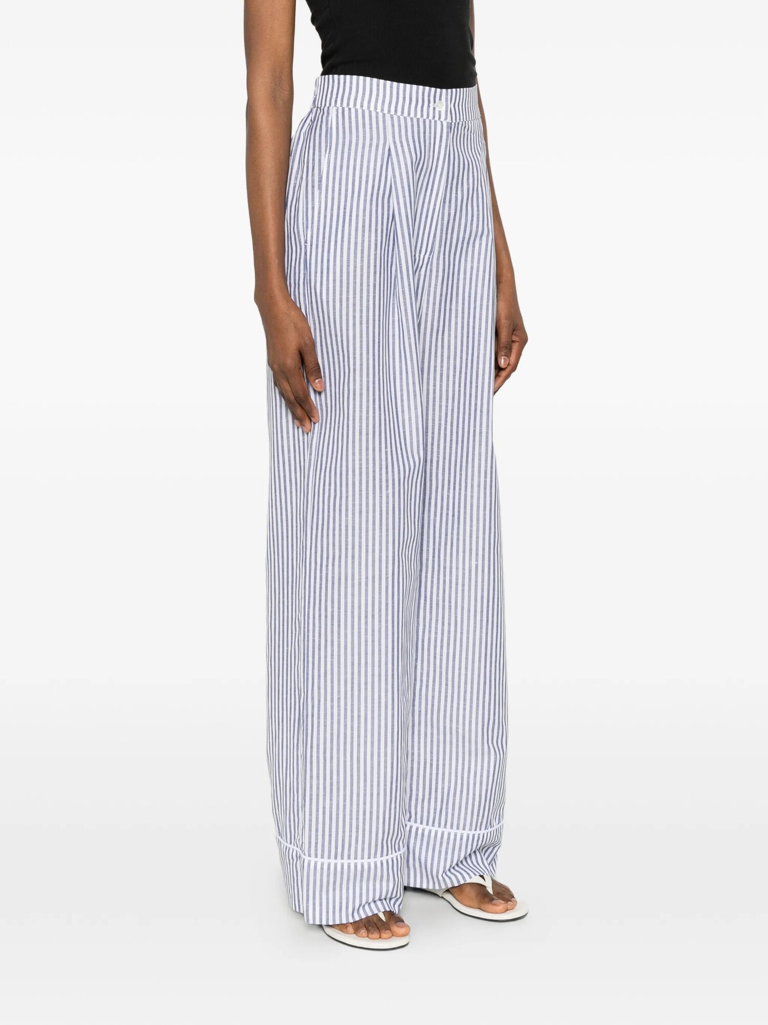 Брюки Riviera Striped-pattern pants, размер 42, бежевый/белый — фото 1